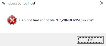 Corregido el error "Can$0027t find script file run.vbs" al iniciar la sesión - Todo sobre windows